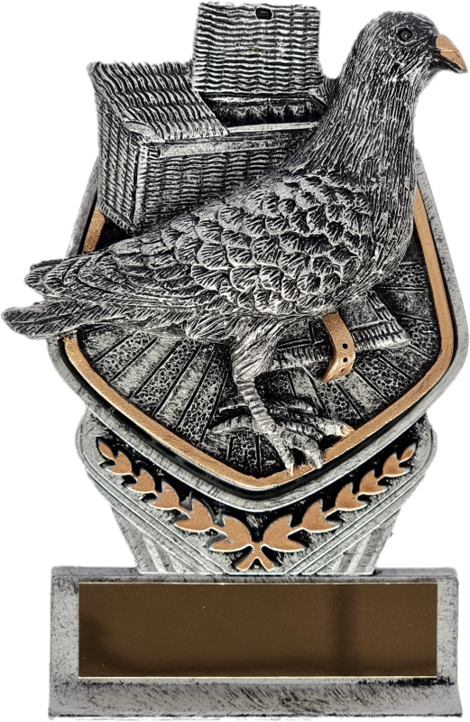 Trophy with Pigeon Shield 105mm pigeons.co.uk