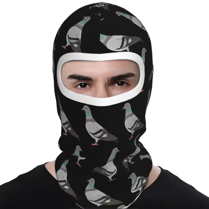 Balaclava (Lightweight ) with Pigeons Printed Repeatedly pigeons.co.uk