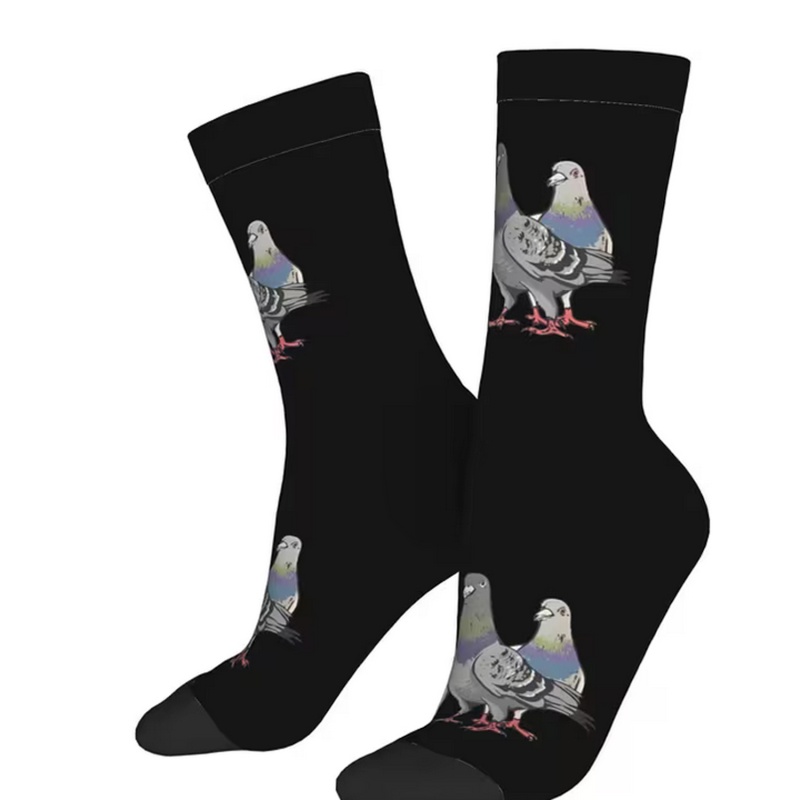 Pigeon Black Socks with 2 Rows of Pigeons pigeons.co.uk