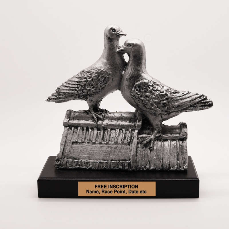 Two Birds on Loft Euro Trophy 190mm pigeons.co.uk